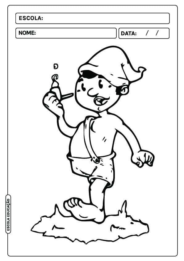 Imprimir Saci-Pererê para Colorir