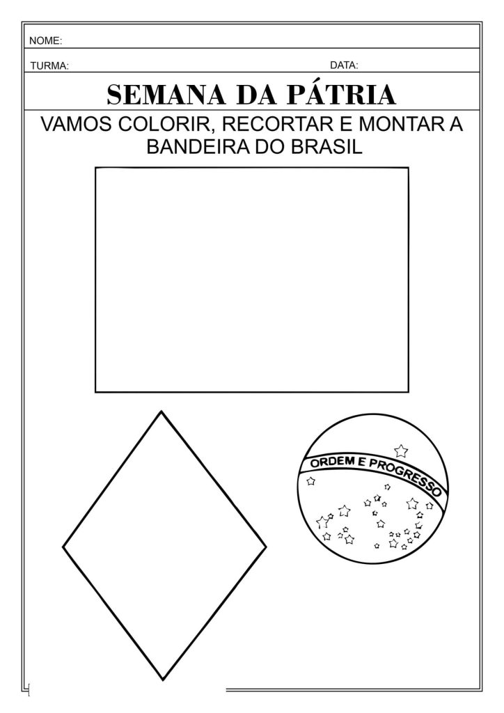 Bandeira do Brasil para Colorir e Imprimir