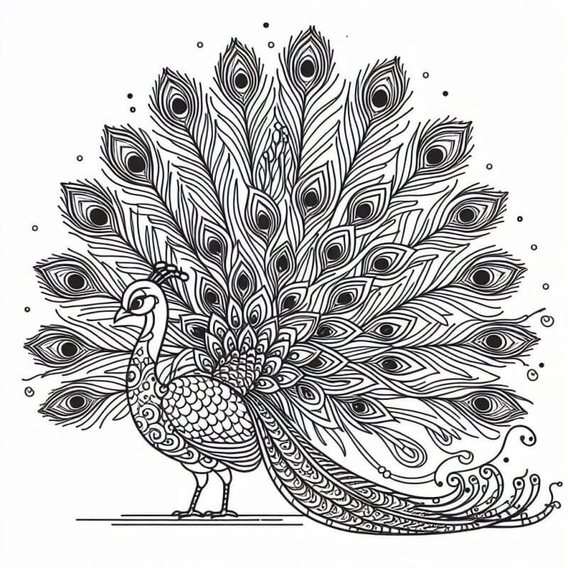 Imprimir Pavão para Colorir