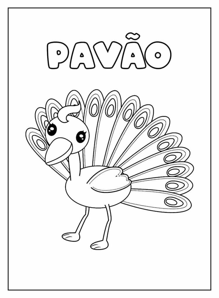 Imprimir Pavão para Colorir