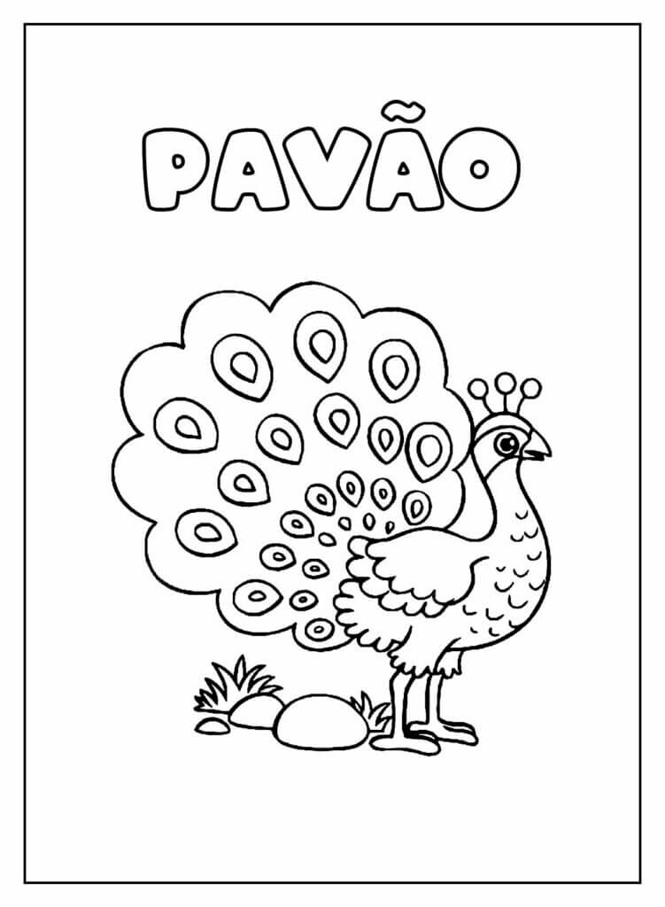 Imprimir Pavão para Colorir