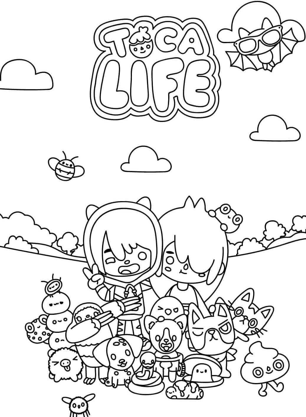 Imprimir Toca Boca World para Colorir