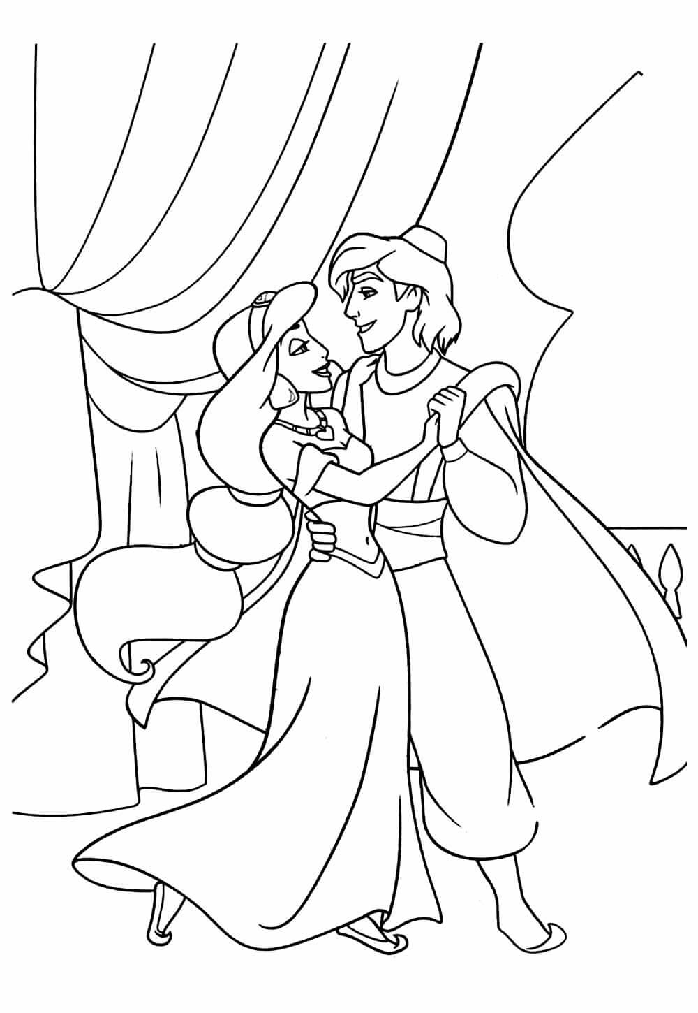 Aladdin para Colorir e Imprimir