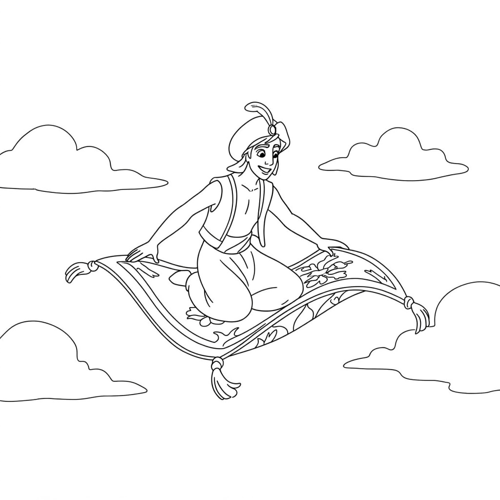 Aladdin para Colorir e Imprimir