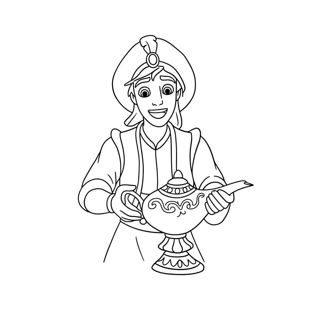 Aladdin para Colorir e Imprimir