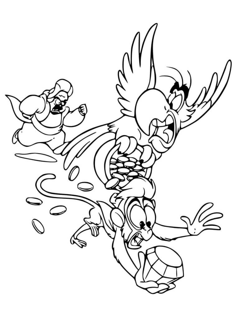 Desenhos De Aladdin Para Colorir Iago Linha Aladdin Figura Animal Png