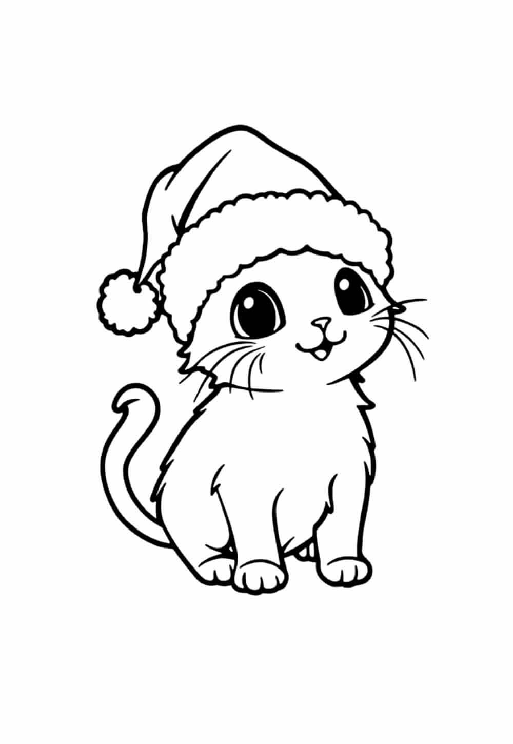 Gorro de Natal para Colorir e Imprimir