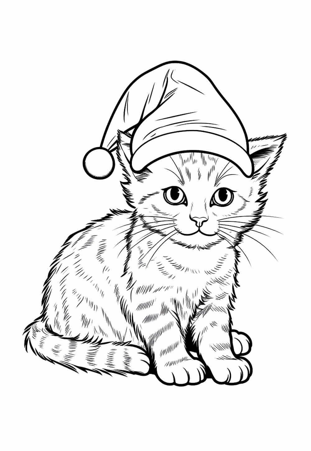 Desenhos de Gorro de Natal para Colorir e Imprimir