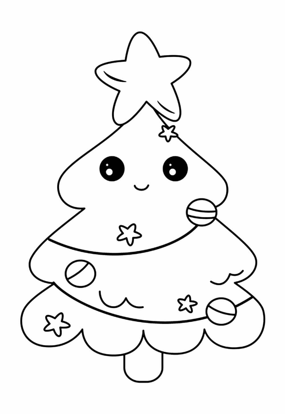 Imprimir Kawaii (Natal) para Colorir