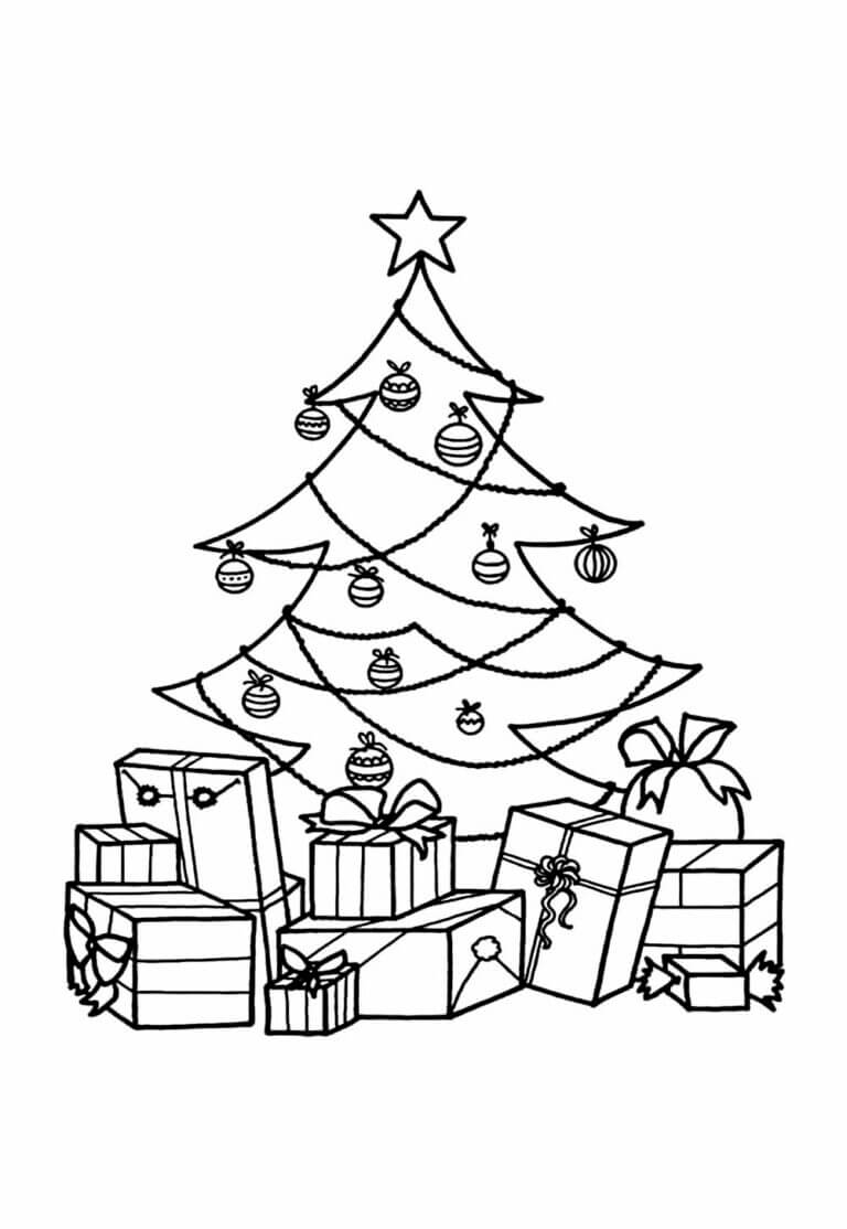Desenhos de Presentes de Natal para Colorir e Imprimir