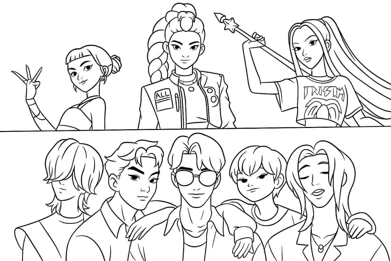 Saja Boys para Colorir e Imprimir