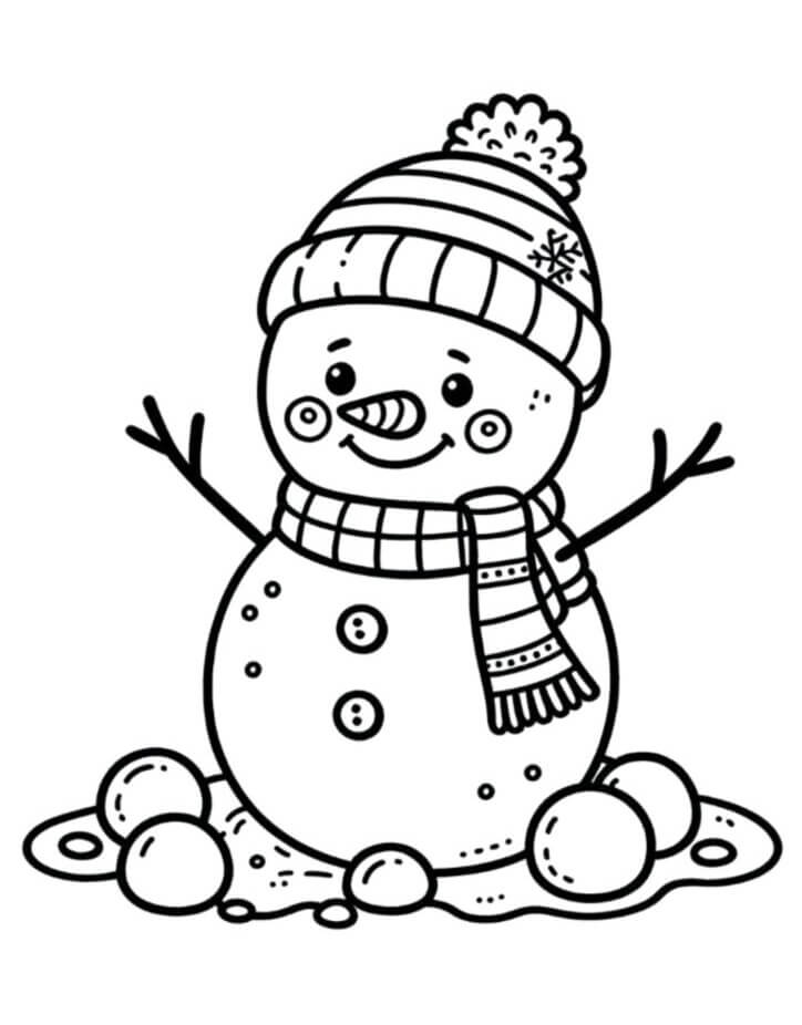 Imprimir Boneco de Neve para Colorir