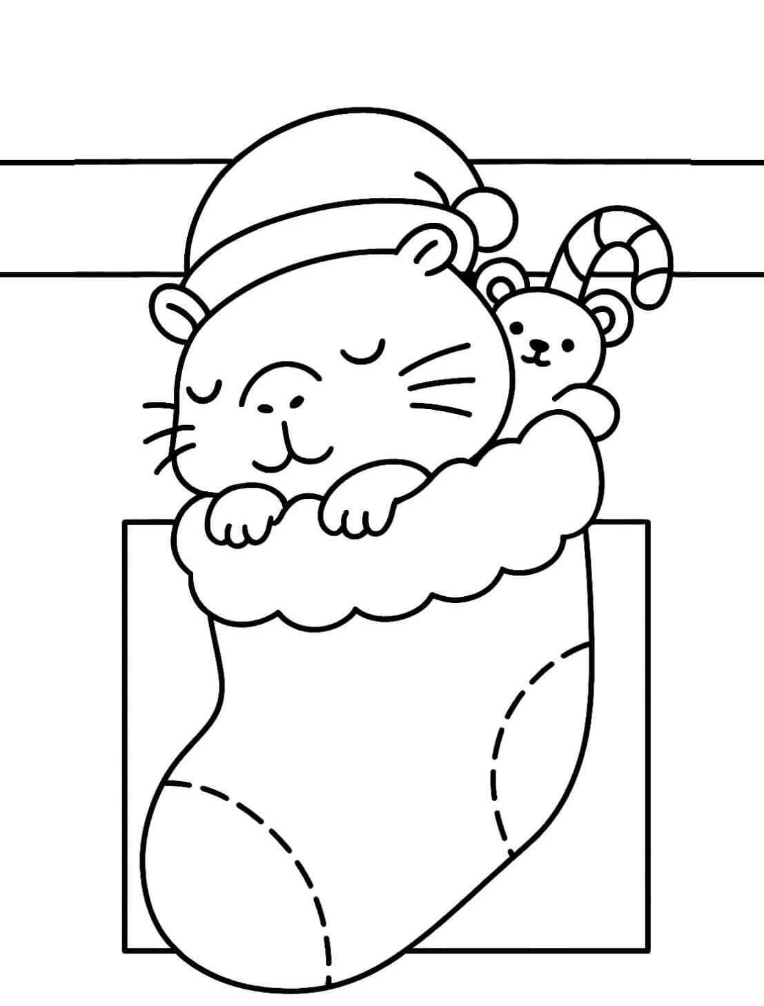 Imprimir Capivara de Natal para Colorir