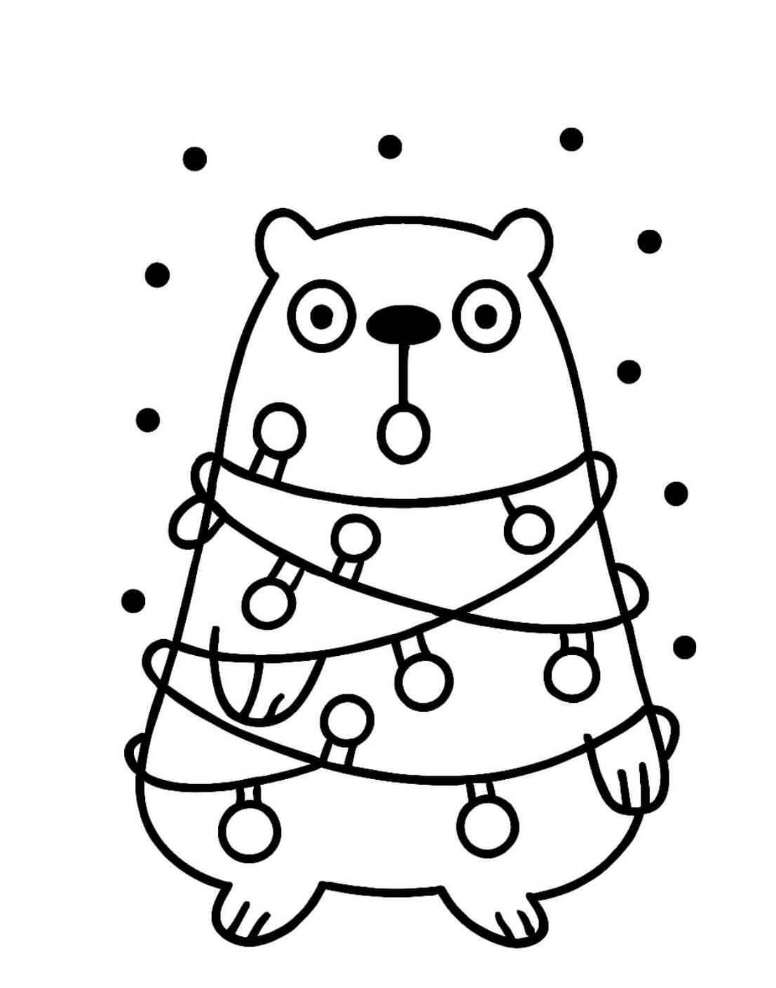 Capivara de Natal para Colorir e Imprimir