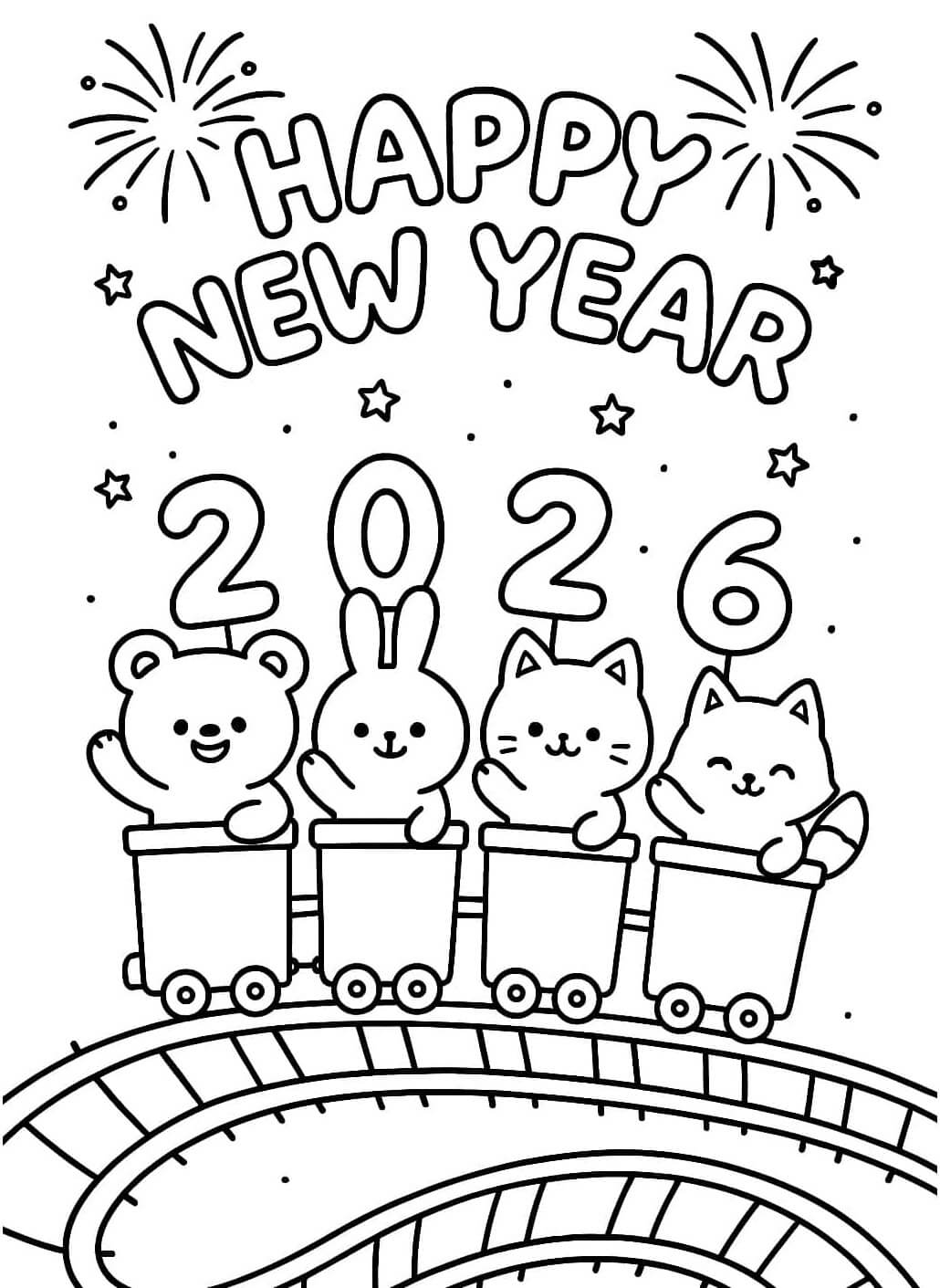 Feliz Ano Novo, Desenhos Para Colorir, Criancas Desenho Para Colorir