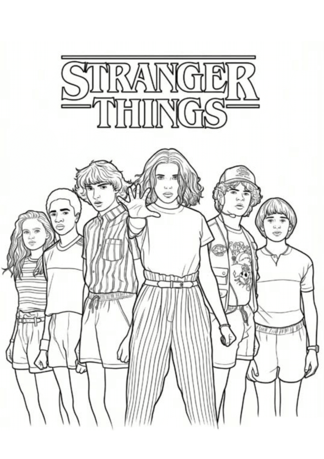 Imprimir Stranger Things Para Colorir