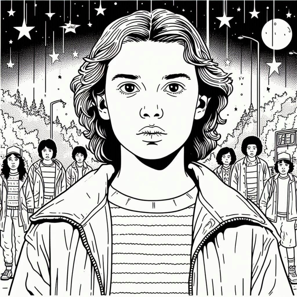 Imprimir Stranger Things Para Colorir