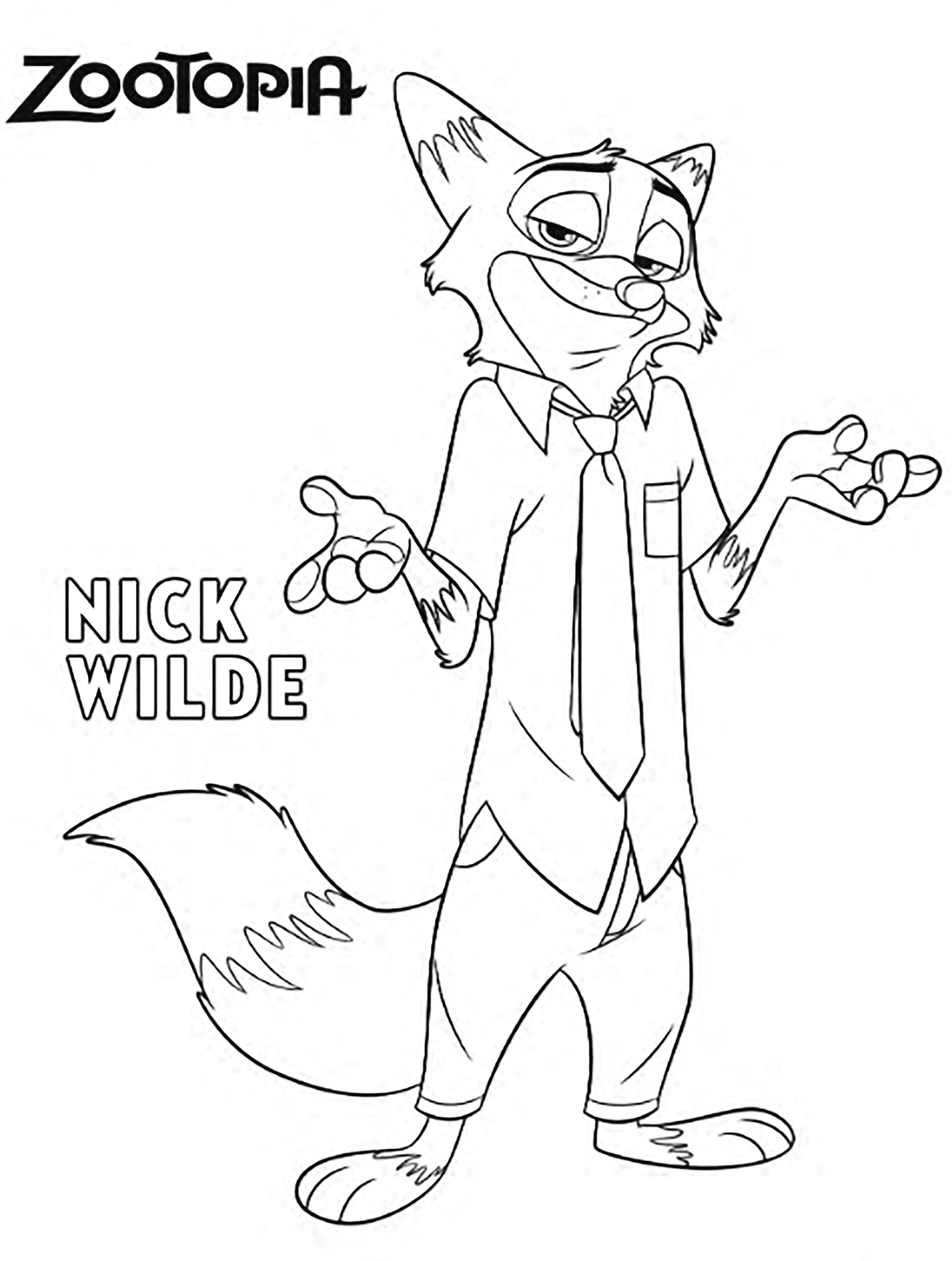 Imprimir Zootopia para Colorir