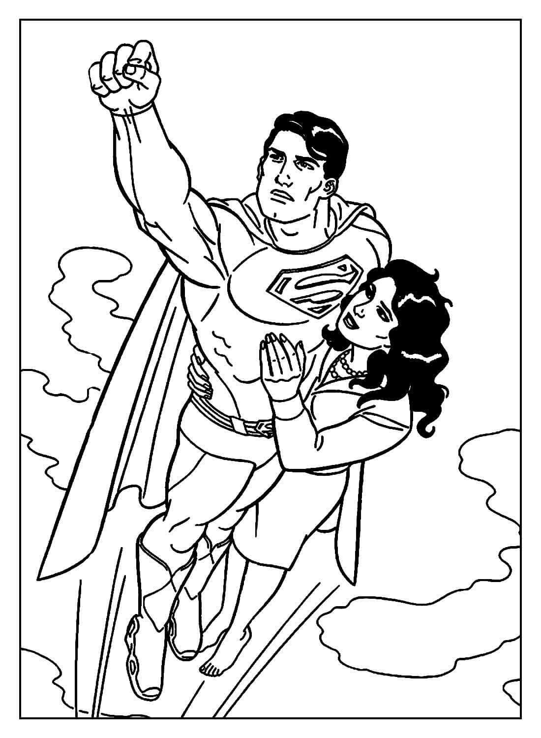 Superman (Super-Homem) para Colorir e Imprimir