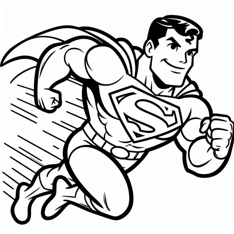 Superman (Super-Homem) para Colorir e Imprimir