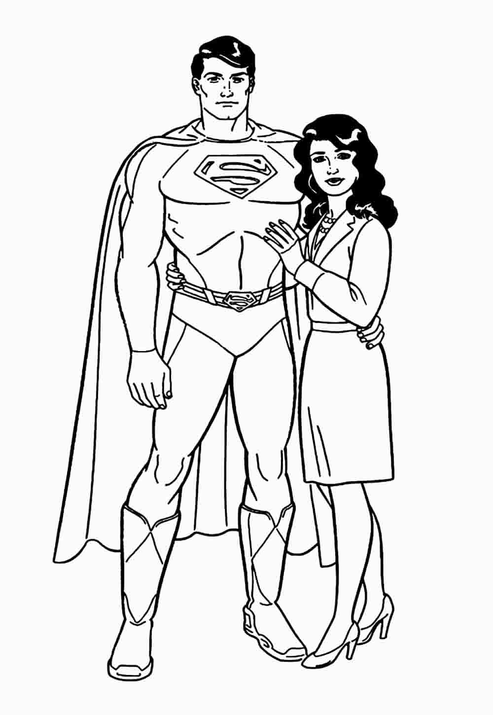 Superman (Super-Homem) para Colorir e Imprimir